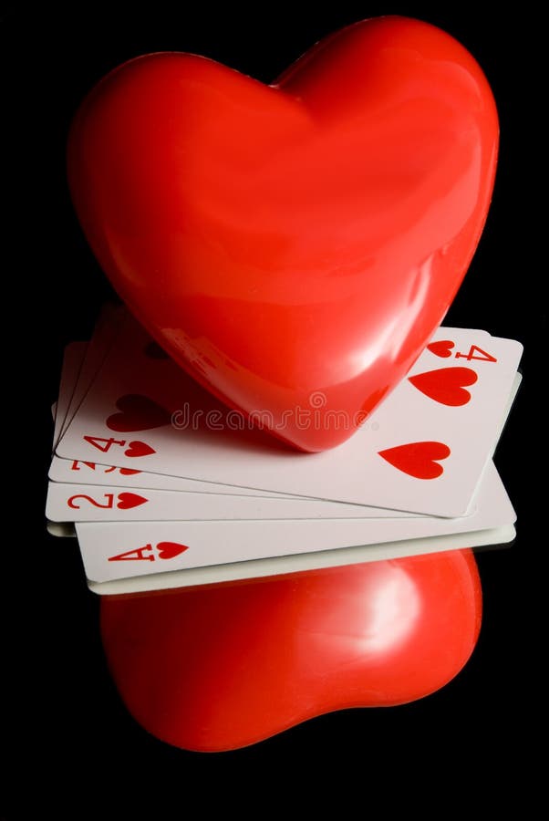 Heart and Playing Cards stock image. Image of heart, valentines - 10465067