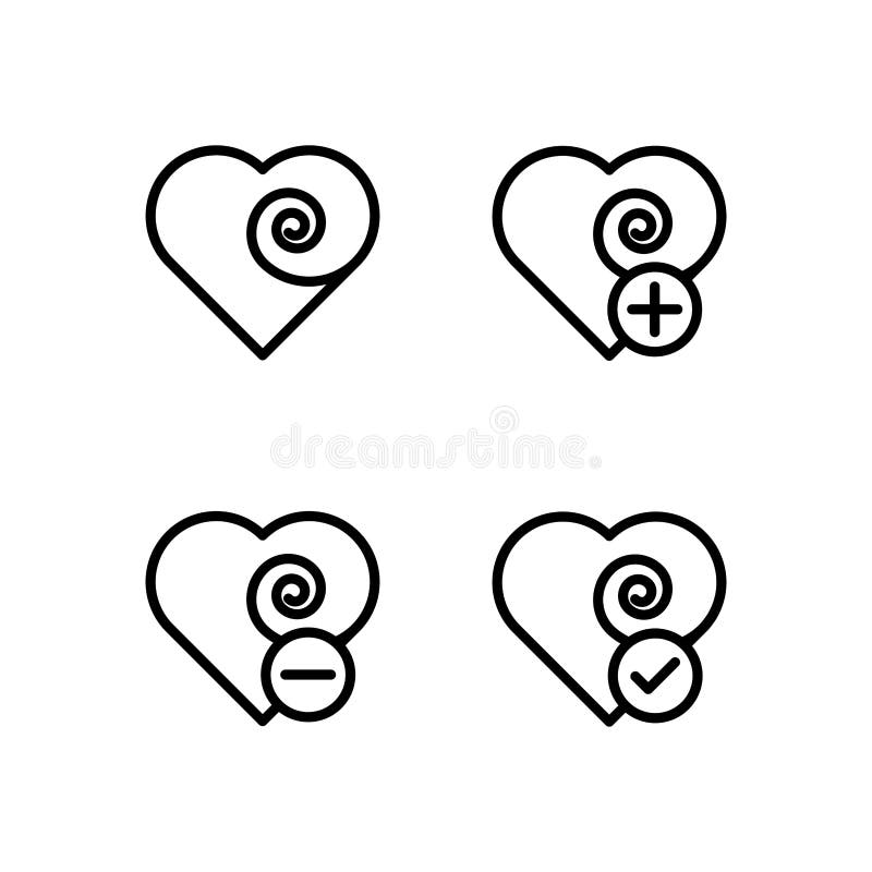 Heart, Plus, Check, Minus Sign Icons. Element of Outline Button Icons ...