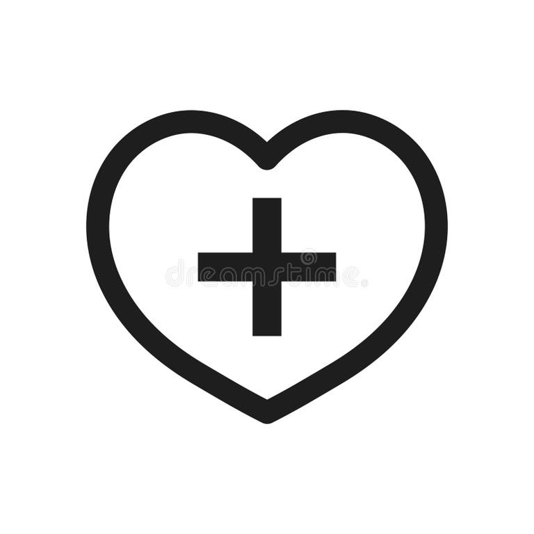 Heart with Plus Sign. Vector Illustration Decorative Design Stock ...