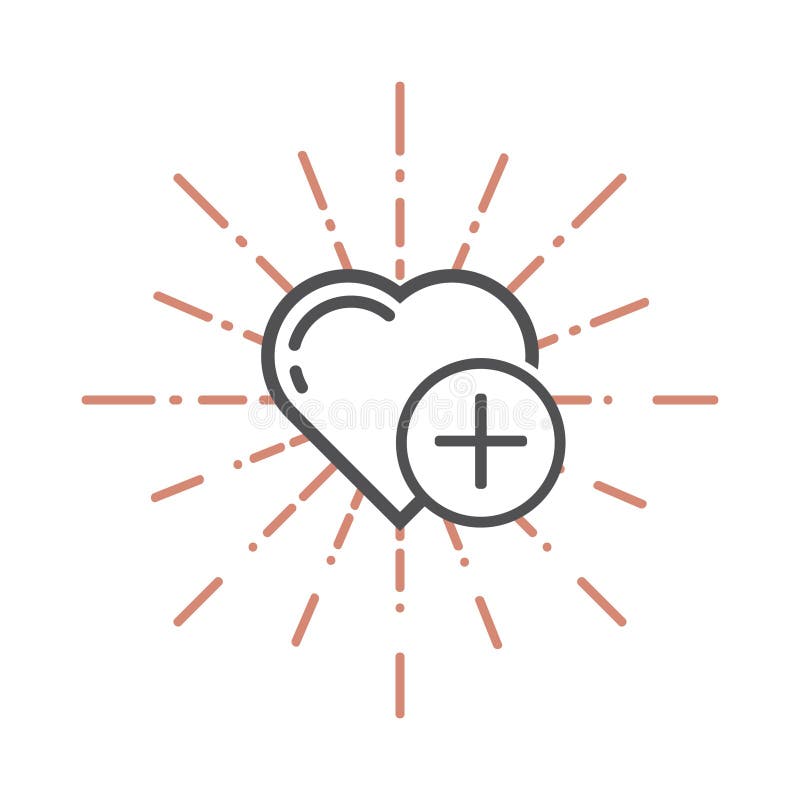 Heart and a Plus Sign. Vector Illustration Decorative Design Stock ...