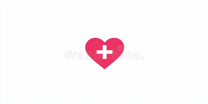 Heart plus symbol on white stock image. Image of affection - 370198343