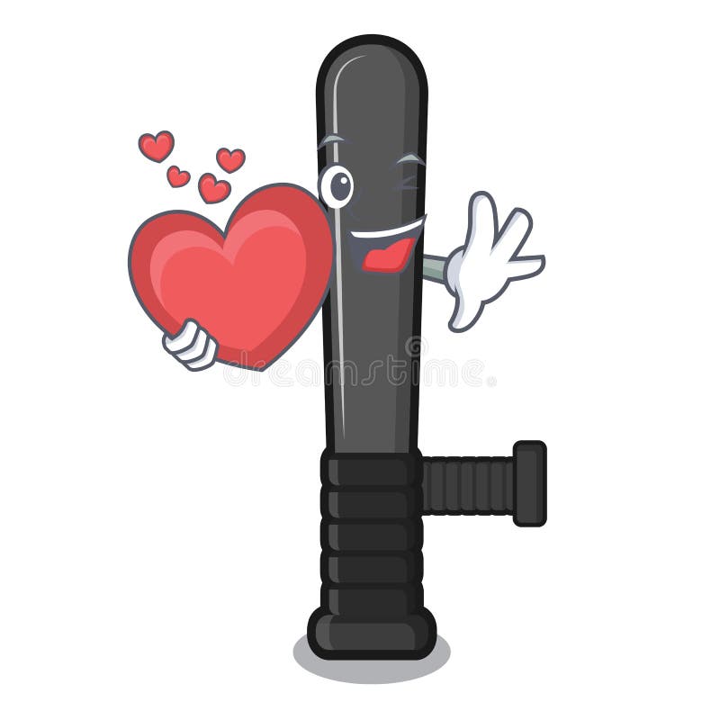 With Heart Police Baton is Put Cartoon Table Stock Vector ...