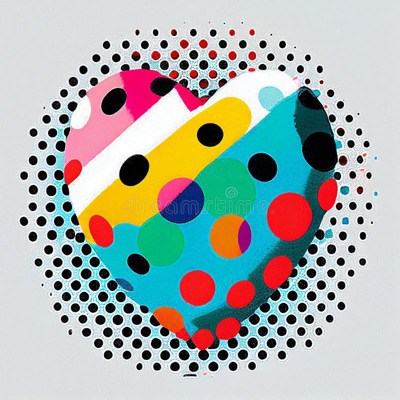 Heart with Polka Dots of Different SizesÐ± AI Generated Stock ...