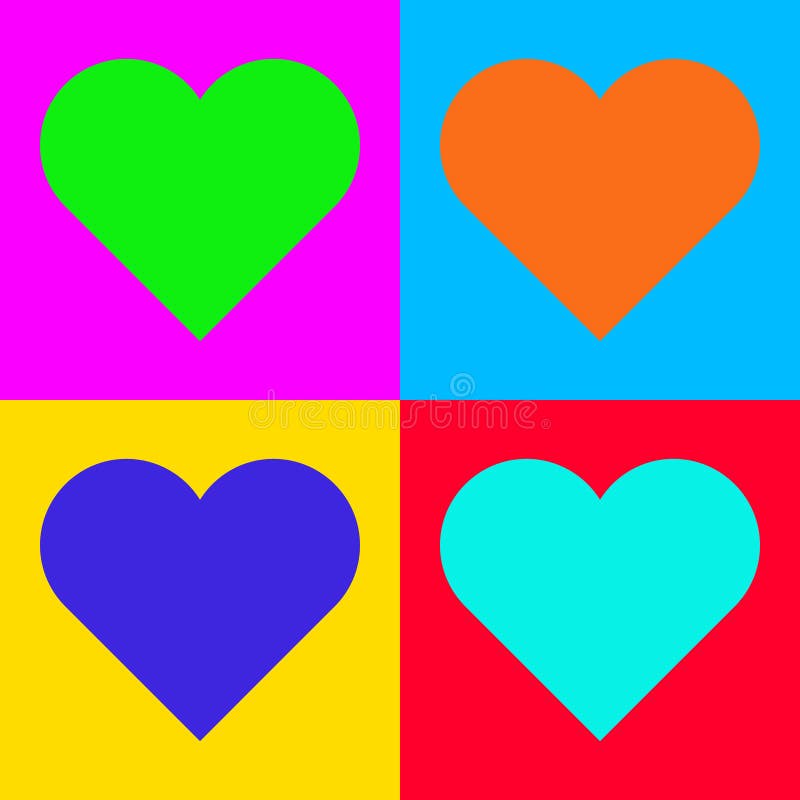 Heart and pop-art stock vector. Illustration of colour - 164438596