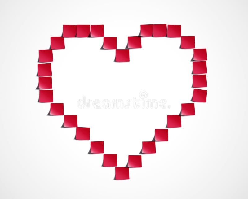 Heart post it art stock illustration. Illustration of office - 23399434