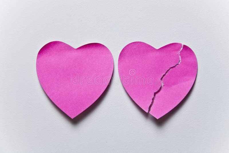 Broken Heart With A Post It Note Stock Image - Image of cracked ...