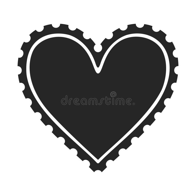 Heart Postage Stamp Vector stock vector. Illustration of stamps - 358771107