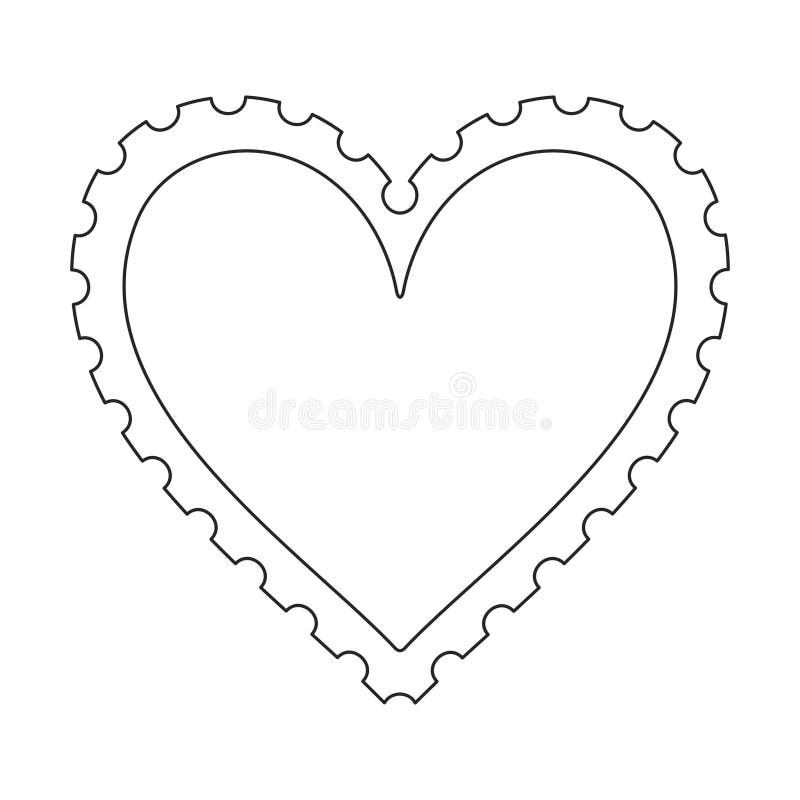 Love Heart Postage Stamp Vector Stock Vector - Illustration of ...