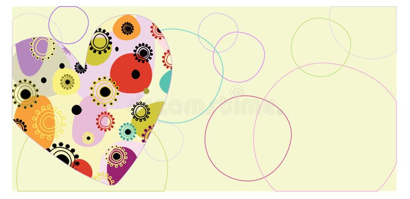 Heart postcard stock vector. Illustration of design, symbol - 13647395