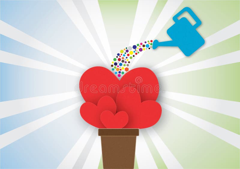 Heart on the pot stock illustration. Illustration of design - 28600981