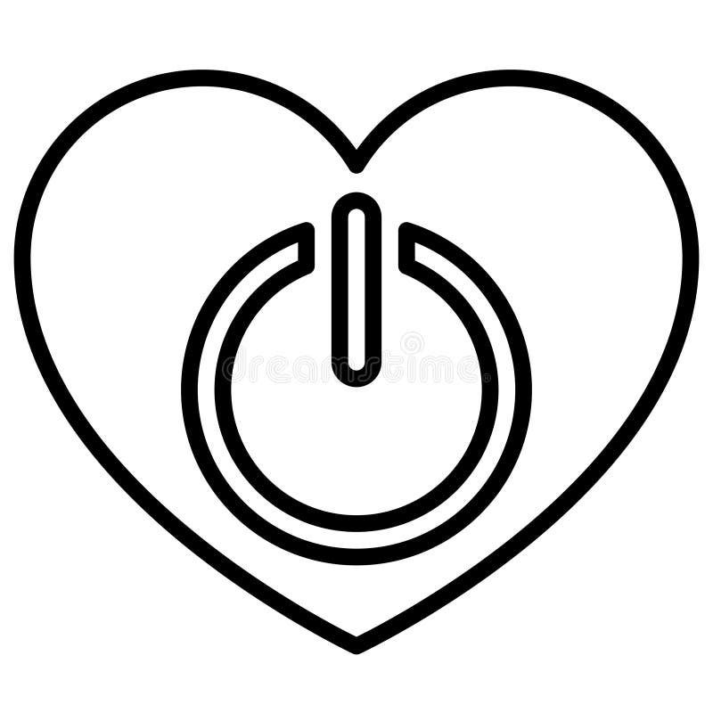 Heart with Power Symbol Icon, Love and Heart Vector Stock Vector ...
