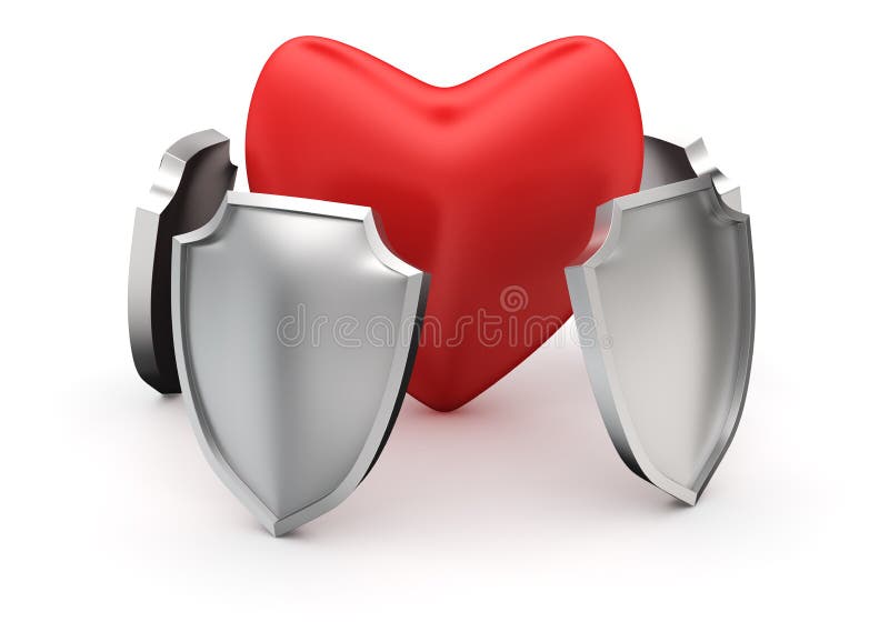 Red heart shield stock illustration. Illustration of medicine - 30606235