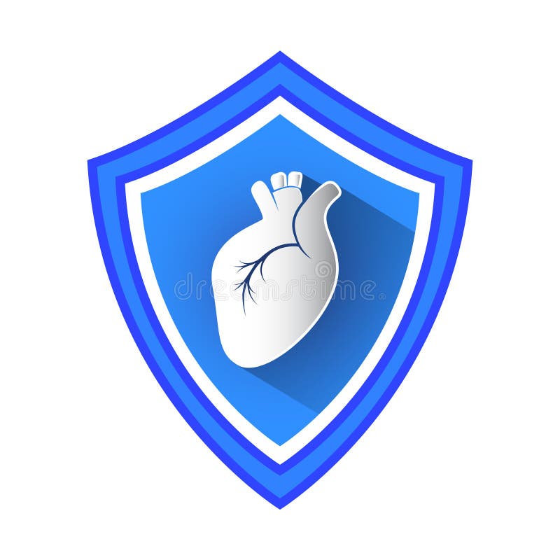 Heart protection sign stock vector. Illustration of cardiology - 12845830