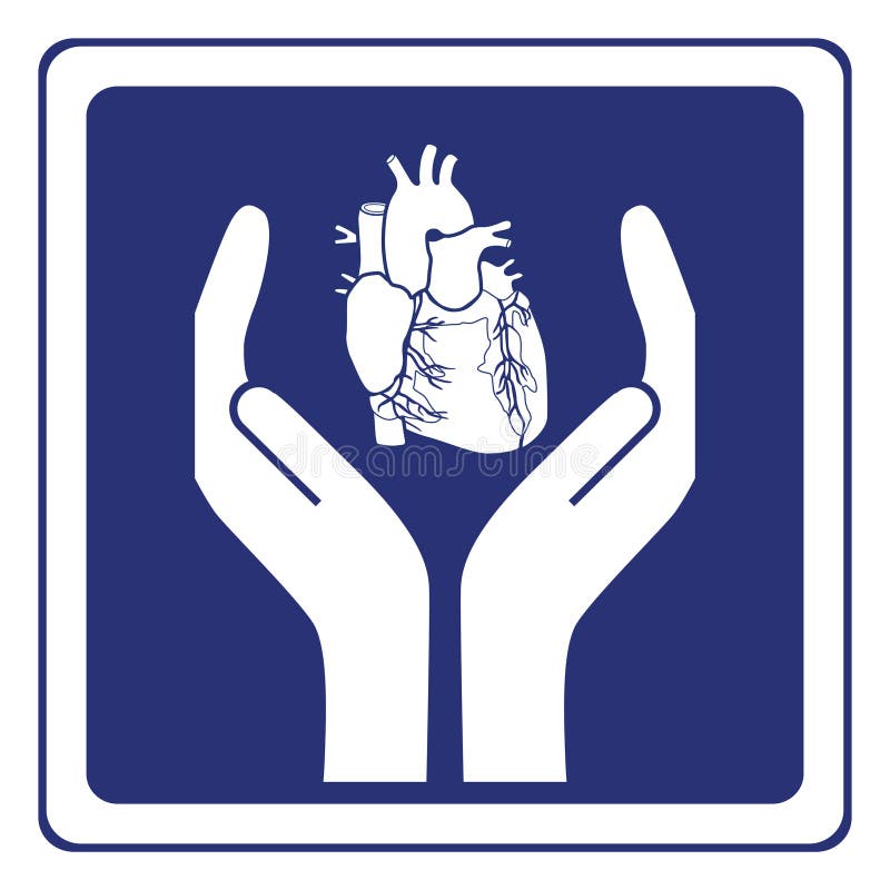 Heart protection sign stock vector. Illustration of cardiology - 12845830