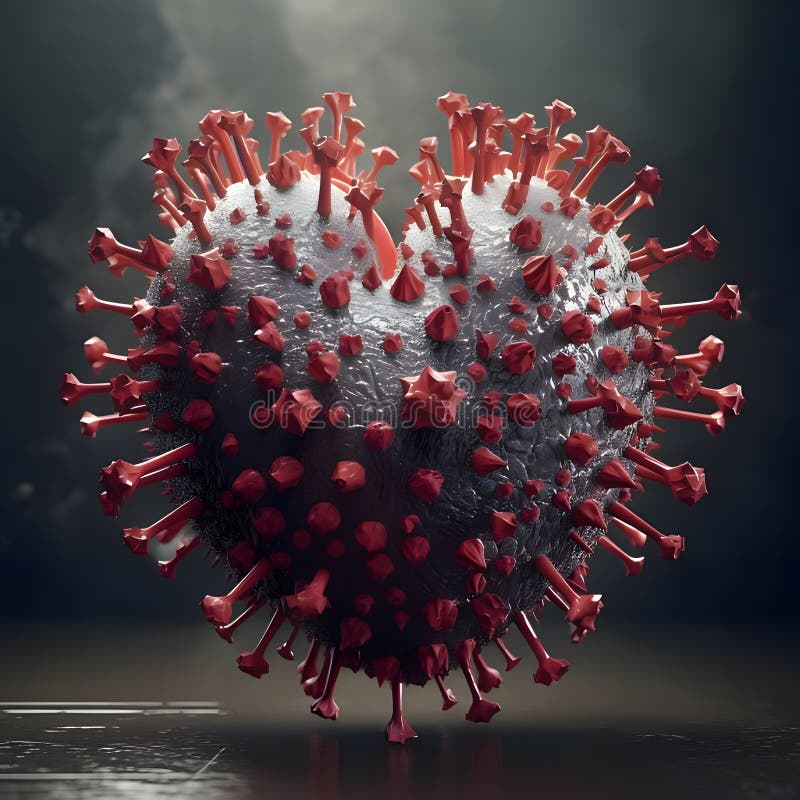 Heart with Protruding Red Spikes. Heart As a Symbol of Affection and ...