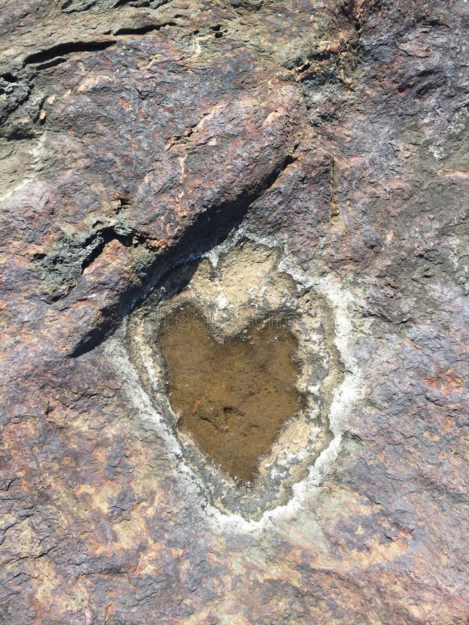 Heart puddle on rock stock photo. Image of heart, water - 159369732