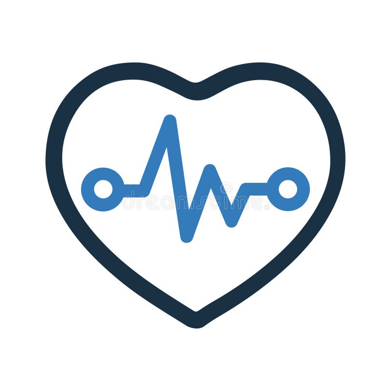 Heart Pulse/ Heart Beat Icon Stock Illustration - Illustration of flat ...