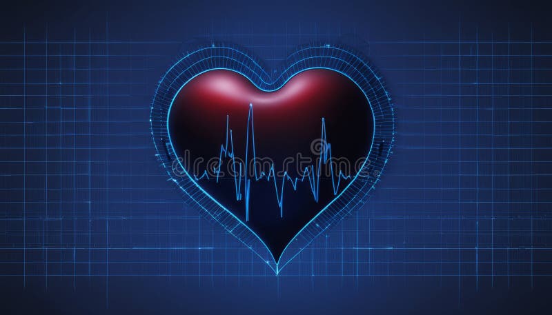 A Heart with a Pulse Graph on it Stock Illustration - Illustration of ...