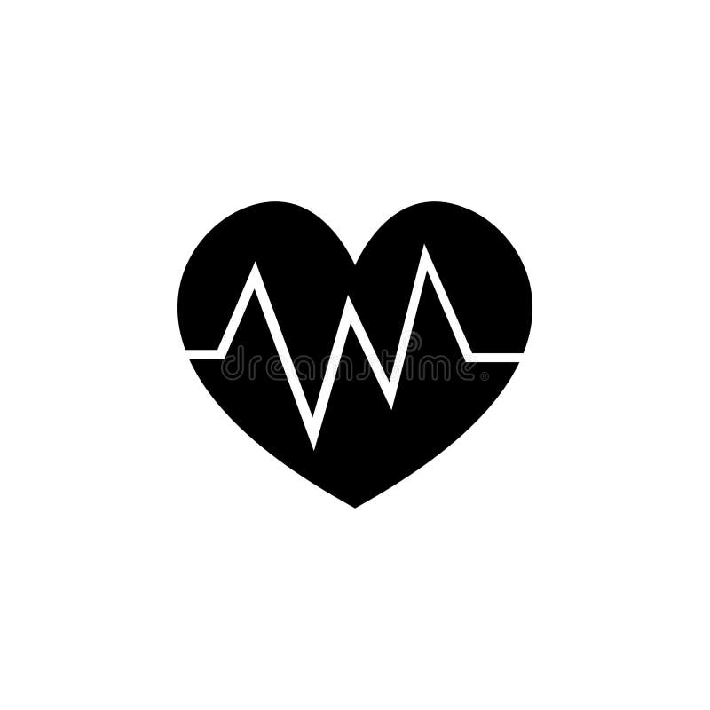 Heart Pulse, Heartbeat Ecg Cardiogram Solid Flat Vector Icon Isolated ...