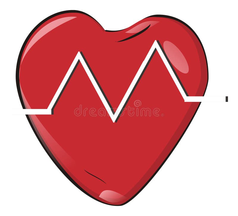Red heart and pulse stock illustration. Illustration of couple - 178582629