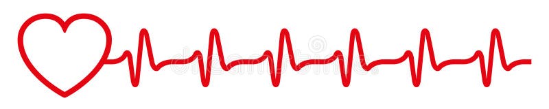 Heart Pulse Icon, Cardiogram Sign, Heartbeat, One Line - Vector Stock ...