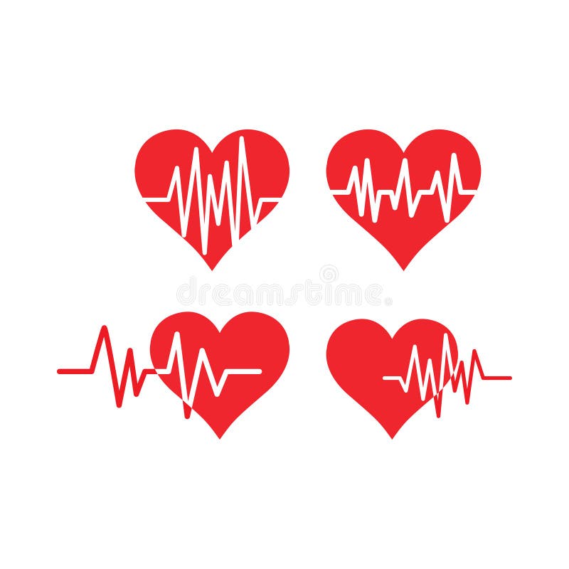 Heart Pulse Icon Graphic Design Template Vector Stock Vector ...