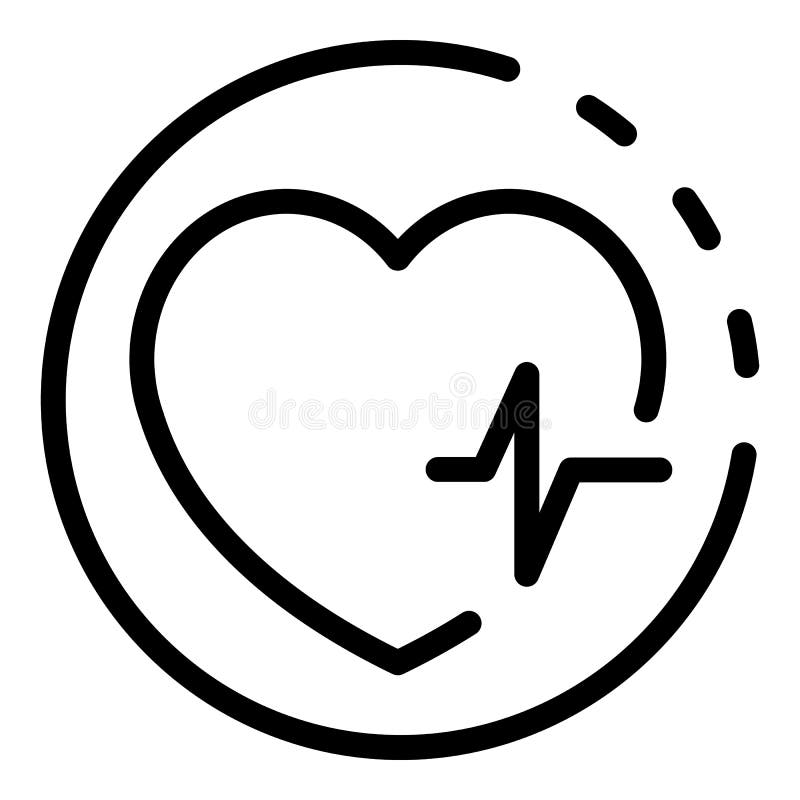 Heart Pulse Icon, Outline Style Stock Vector - Illustration of icon ...