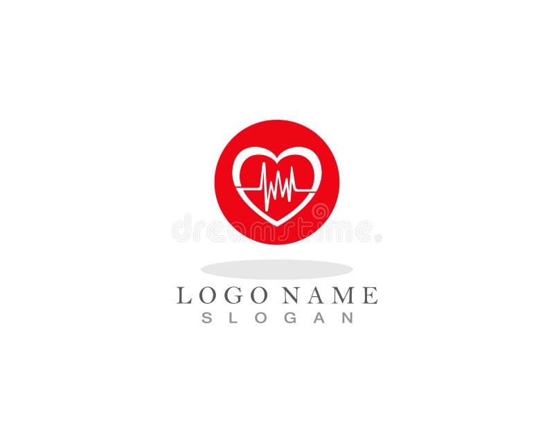 Heart Pulse Logo Icon Template Vector Stock Illustration - Illustration ...