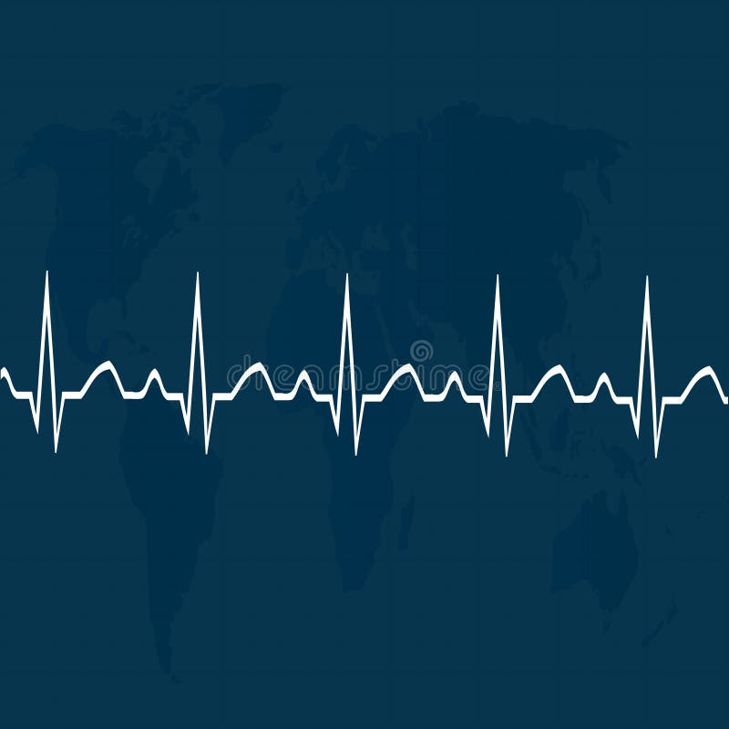 Heart pulse on map . stock vector. Illustration of health - 27929815