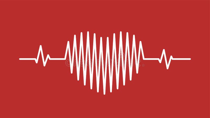Heart Pulse Sound Wave Icon Stock Vector - Illustration of blood ...