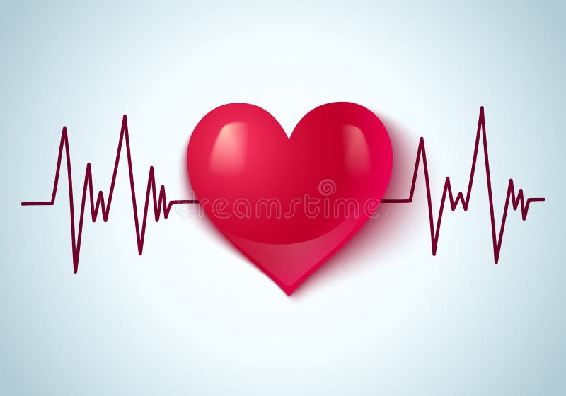 Heart and pulse. stock vector. Illustration of heart - 109245985