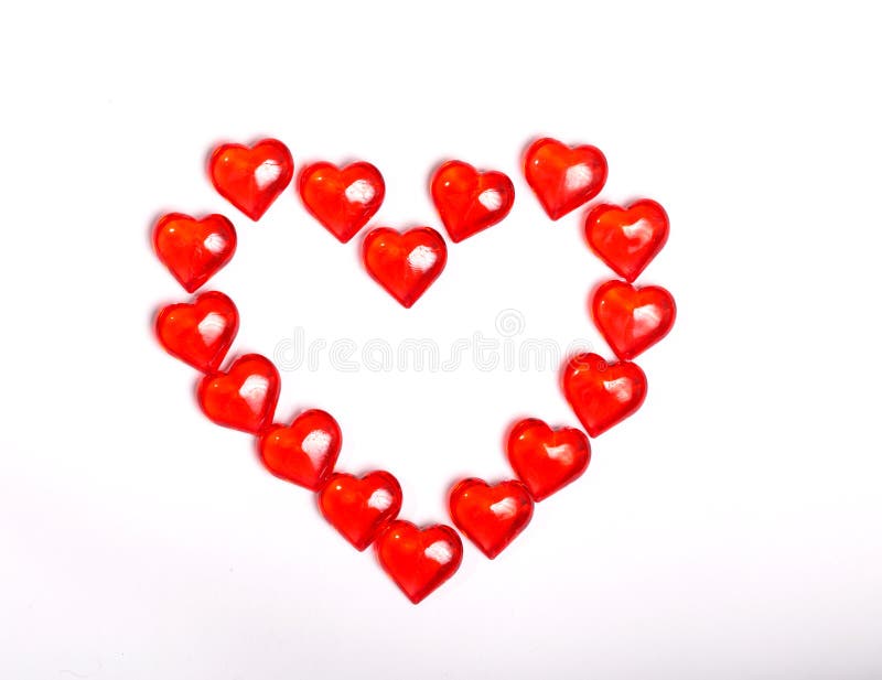 The Heart Put from Glass Red Hearts Stock Photo - Image of feeling ...