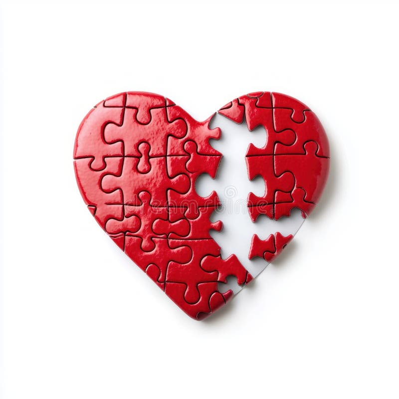 Heart Puzzle Missing Pieces Stock Photo - Image of white, connection ...