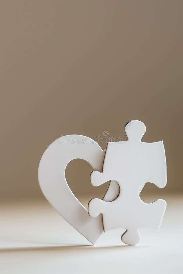 Heart and Puzzle Piece Fitting Together, Symbolizing Connection, Love, and Problem-solving in a ...