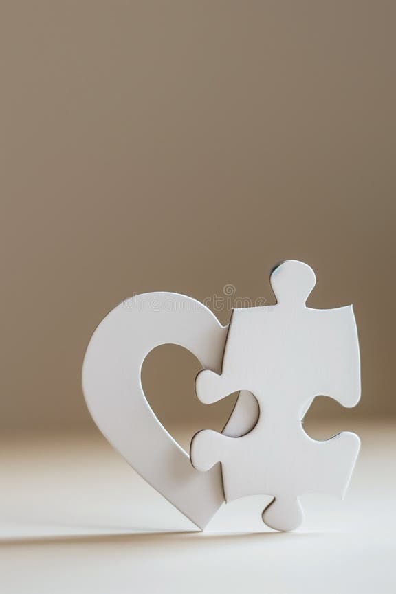 Heart and Puzzle Piece Fitting Together, Symbolizing Connection, Love ...