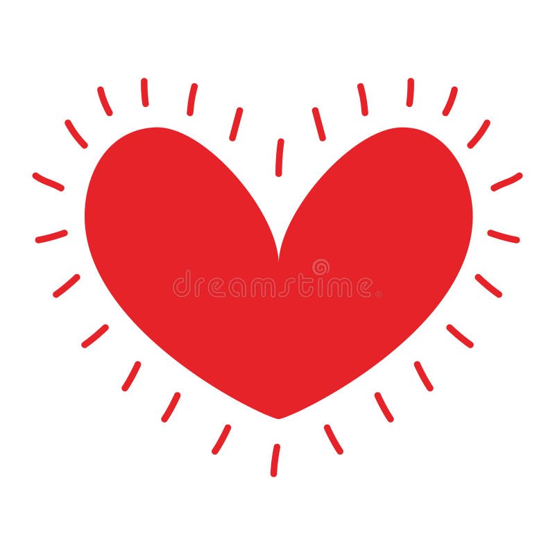 Radiating heart icon stock illustration. Illustration of passion ...