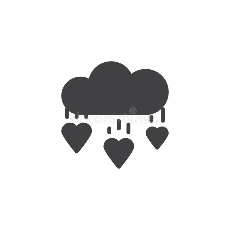 Heart rain vector icon stock vector. Illustration of charity - 125086406
