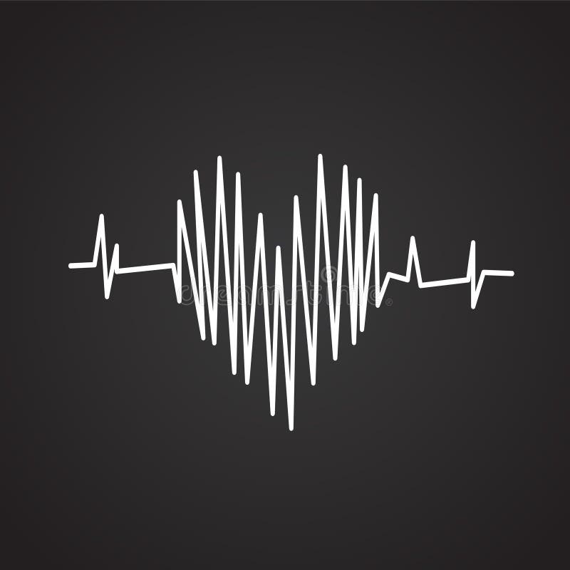 Heart Rate on Black Background Stock Vector - Illustration of abstract ...