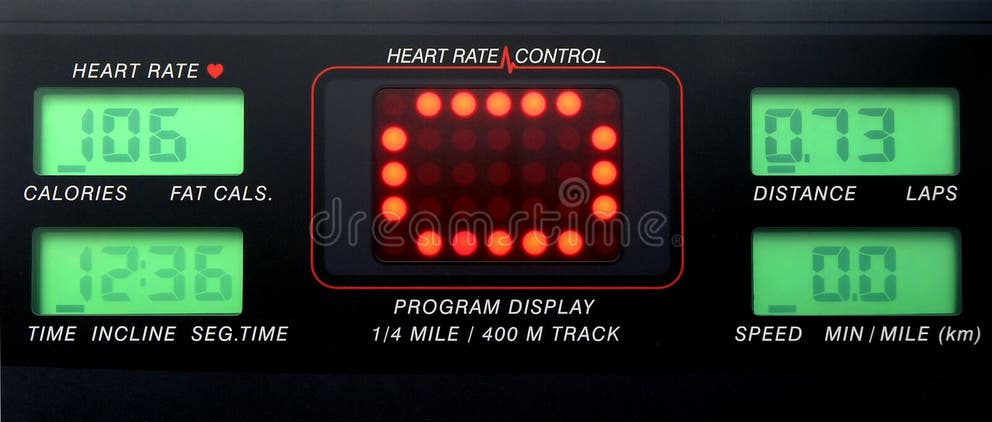 Heart Rate Control Panel stock photo. Image of treadmill - 386710