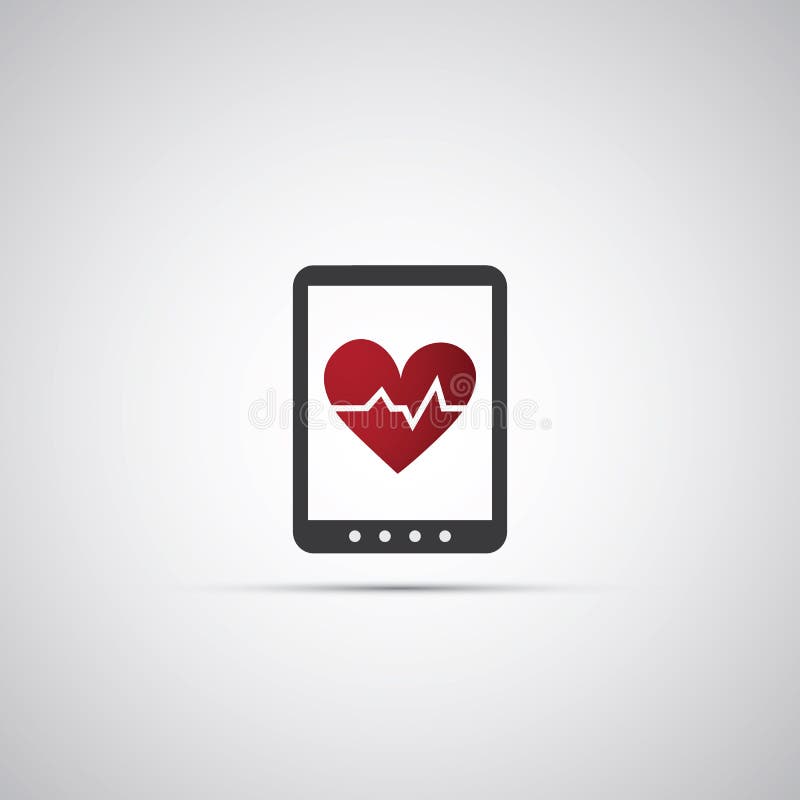 Heart Rate Counter App Icon for Mobile Devices - Vector Illustration ...