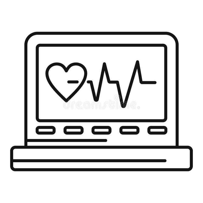 Heart Rate Hospital Monitor Icon, Outline Style Stock Vector ...