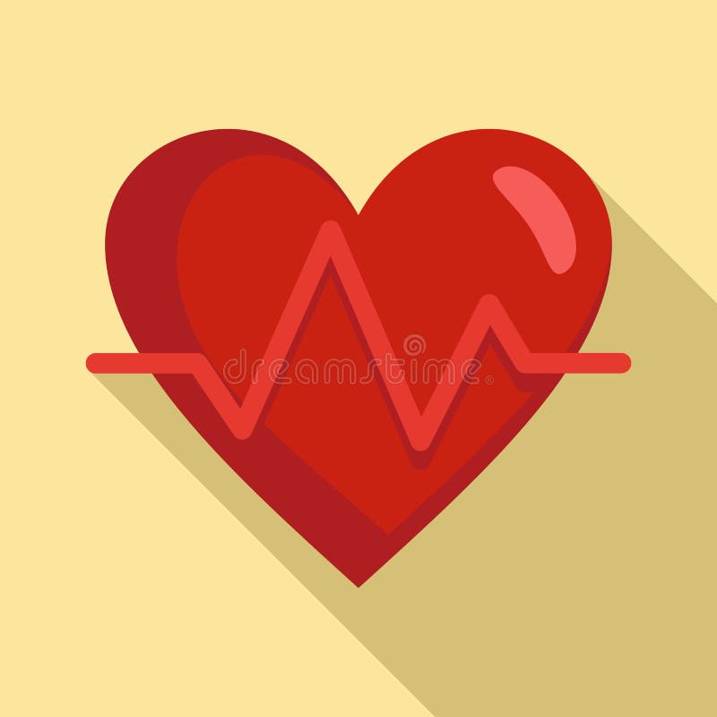 Heart Rate Icon, Flat Style Stock Vector - Illustration of cardiology ...