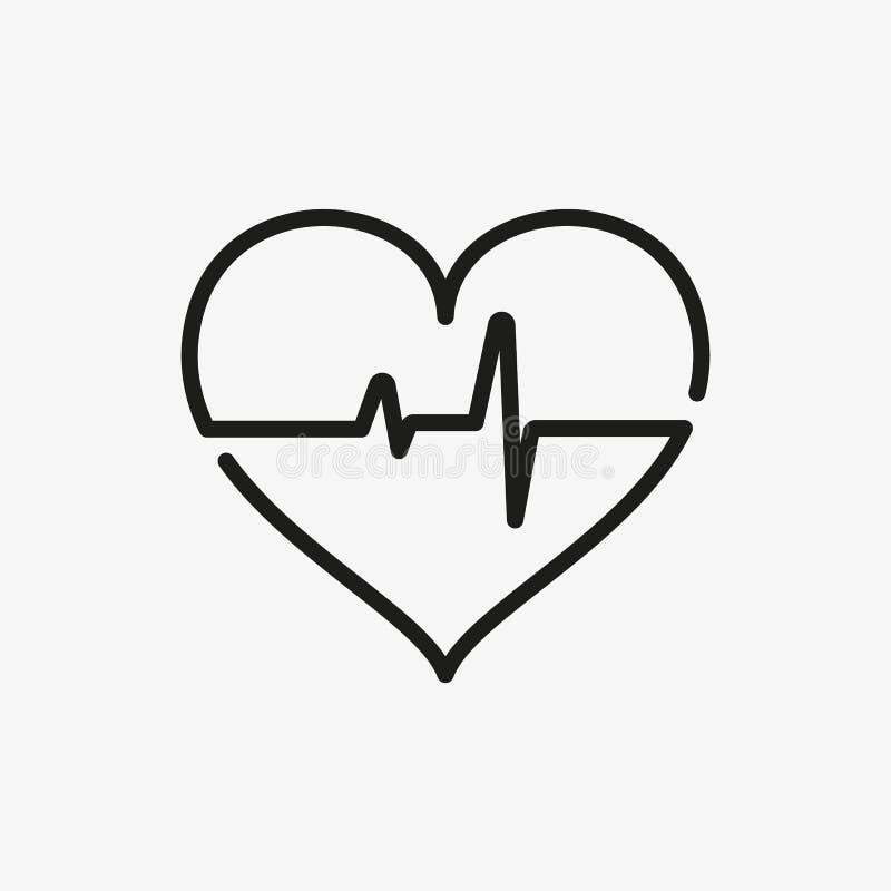 Heart Rate Icon. Heartbeat Symbol. Pulse Sign Stock Vector ...