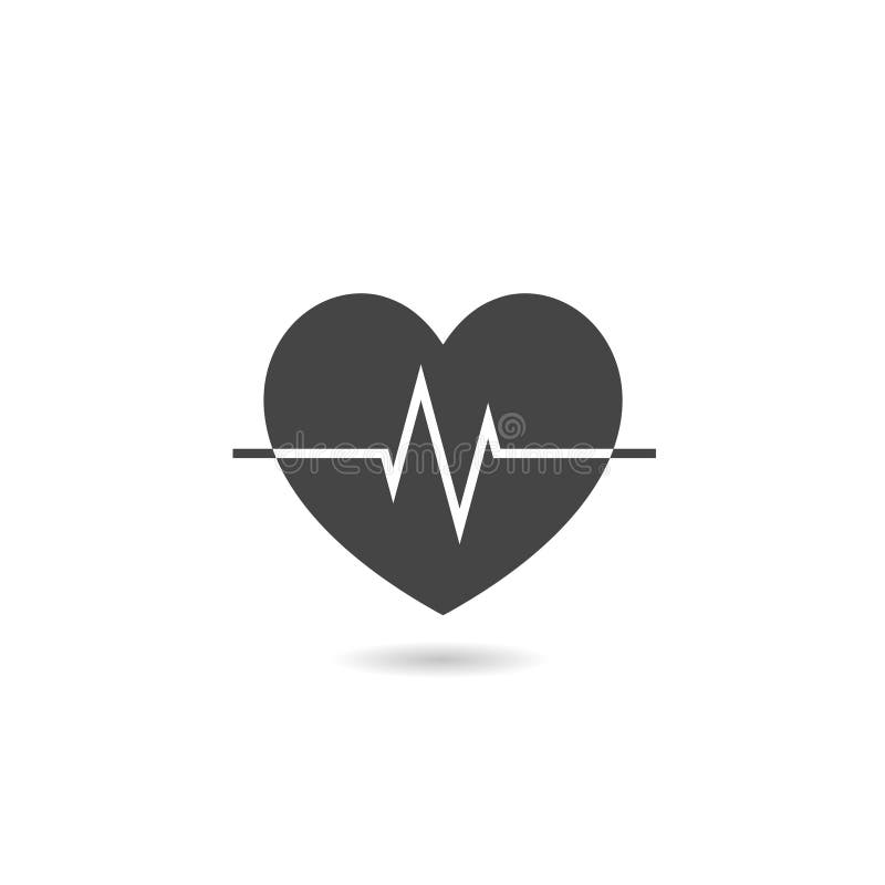 Heart Rate Symbol in Hand Icon Isolated on White Background Stock ...