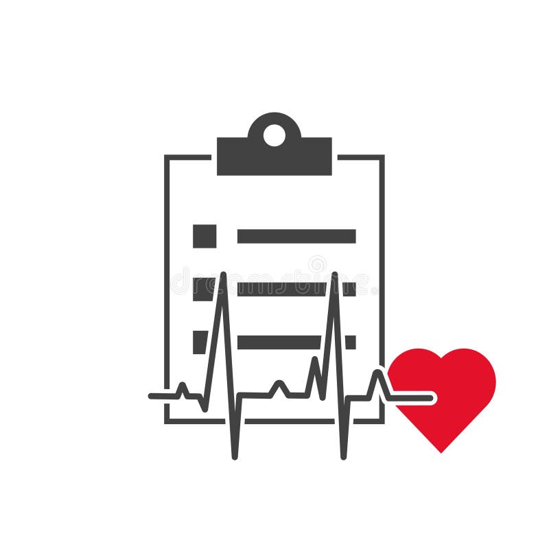 Heart Rate and Sick Leave Vector Icon on White Isolated Background ...