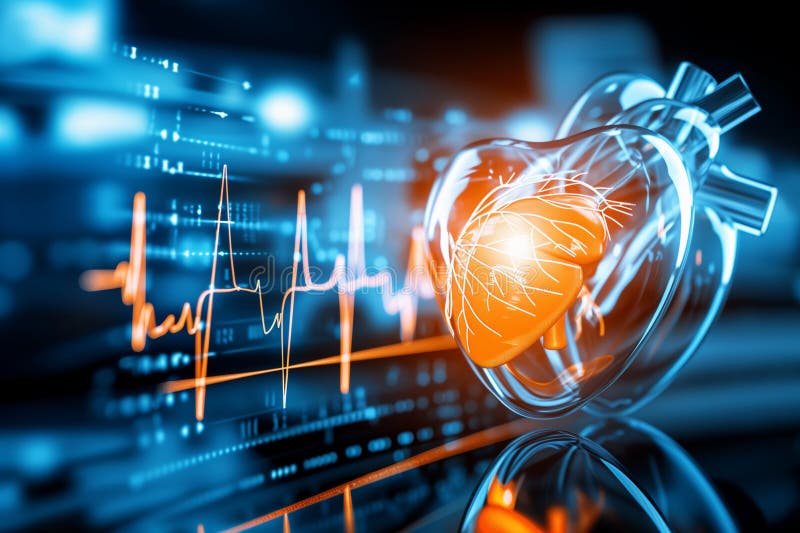 A Heart Rate Signal Morphing into a Series of Computer Code Stock ...