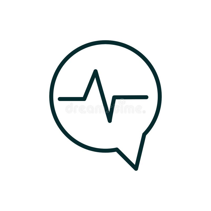 Heart Rate Talk Bubble Medical Icon Line Stock Vector - Illustration of ...