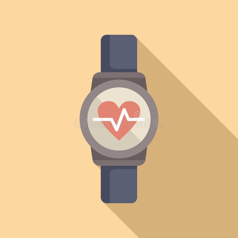 Heart Rate Tracker Icon Flat Vector. Watch App Stock Illustration ...