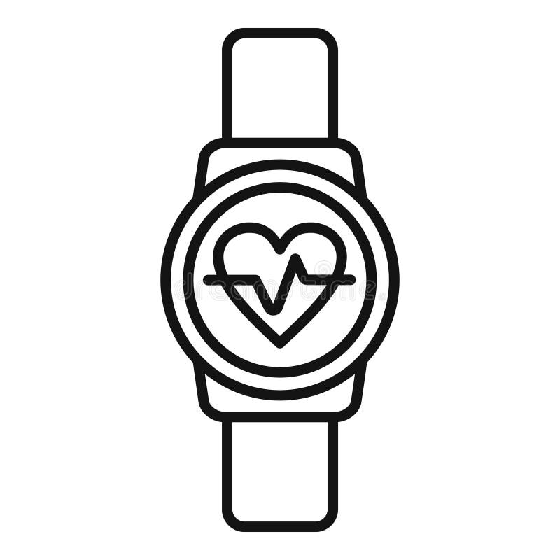 Heart Rate Tracker Icon Outline Vector. Watch App Stock Vector ...