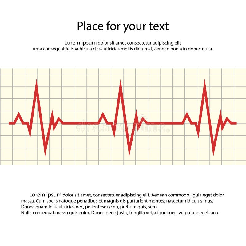 Heart Rate Vector Cardiogram With Space For Your Text Stock Vector